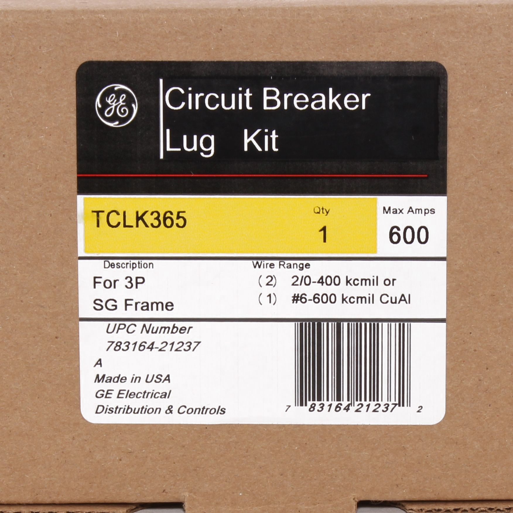TCLK365 GE BRKR LUG KIT | Kendall Electric Inc