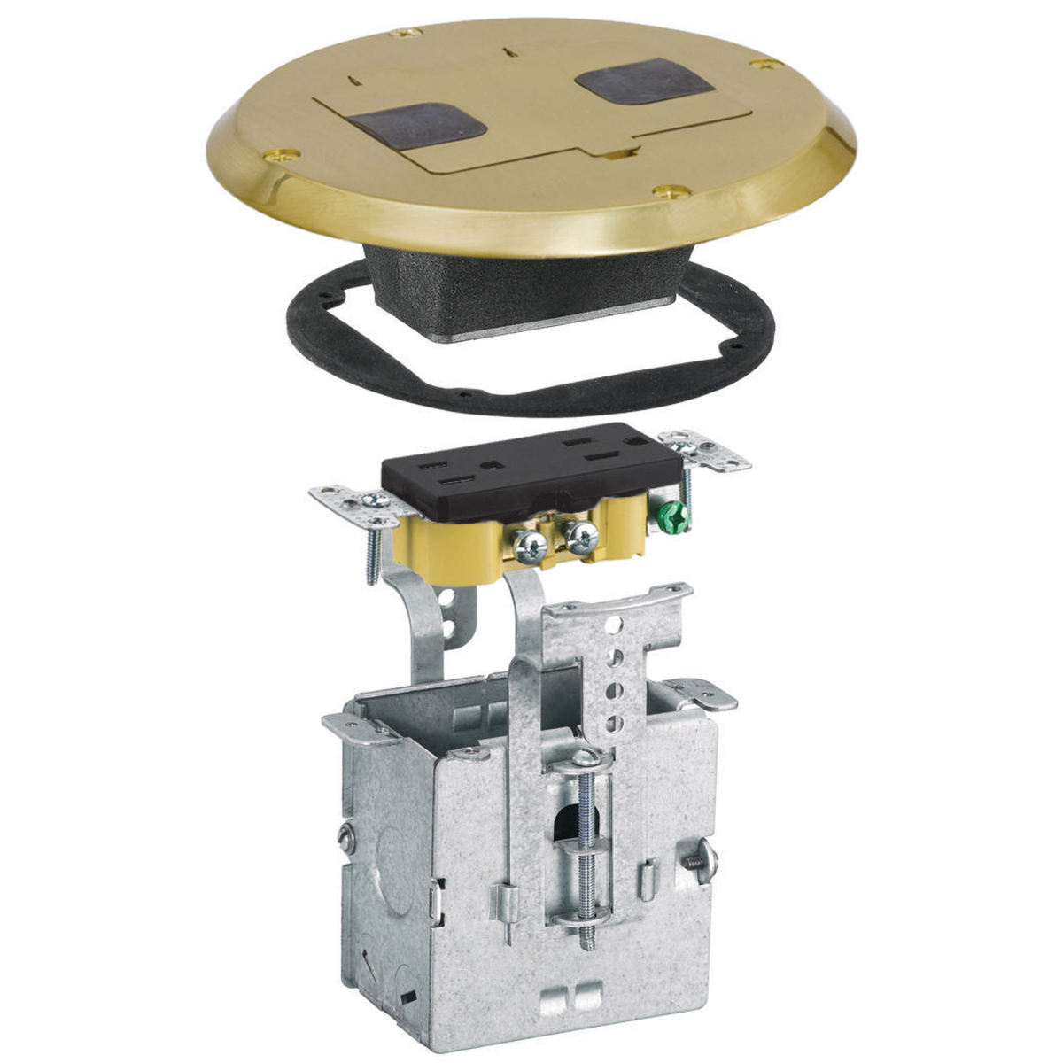 RF515BR HUBBELL FLR BOX KIT WOOD | Kendall Electric Inc