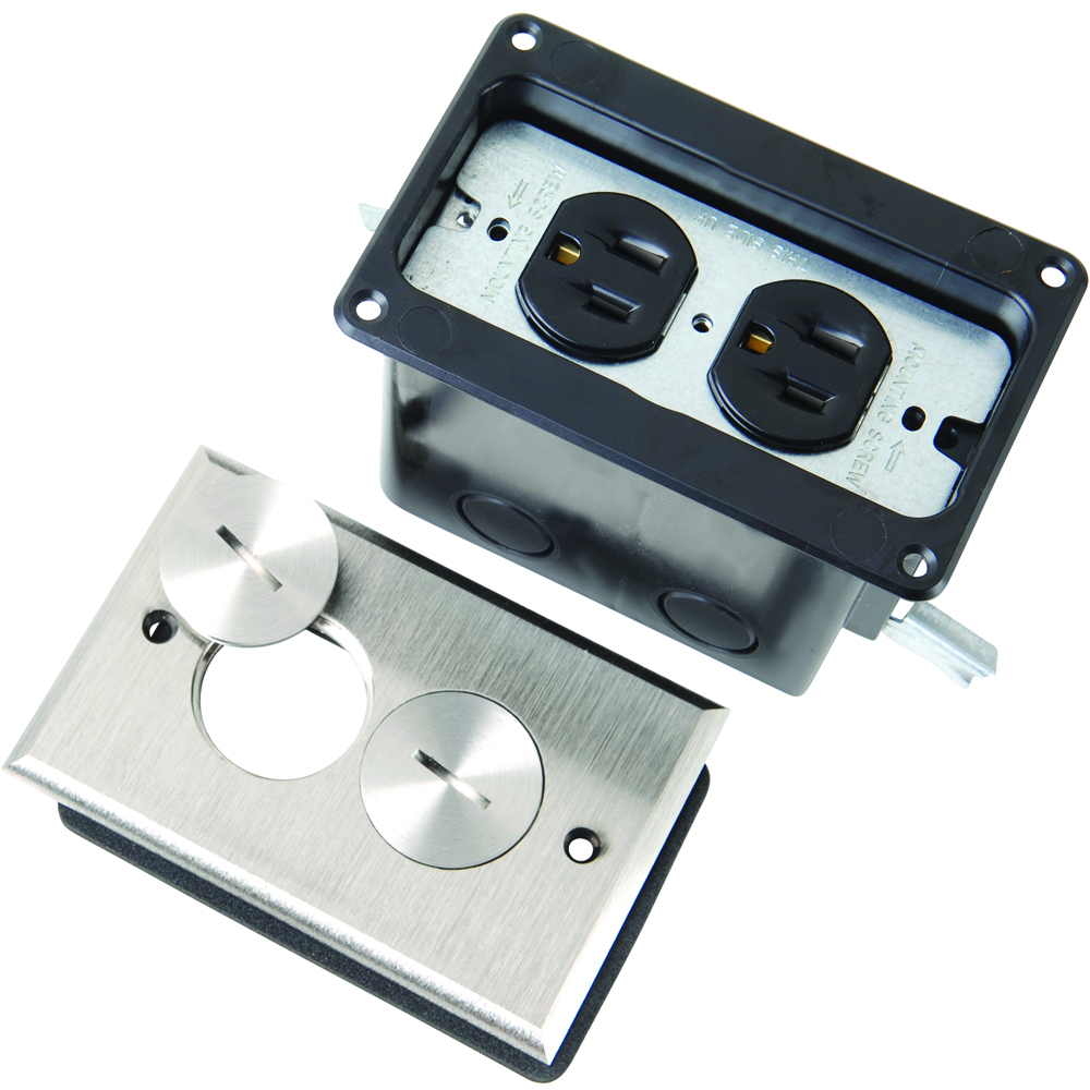 FB1-TR-DR-N P&S FLOOR BOX SG DUPLEX | Kendall Electric Inc