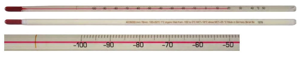 Spirit Filled Laboratory Thermometer | Mercedes Scientific
