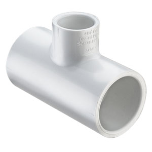 PVC Bullhead Tee, Schedule 40, Socket x Socket x Socket, 3/4 in x 3/4 ...