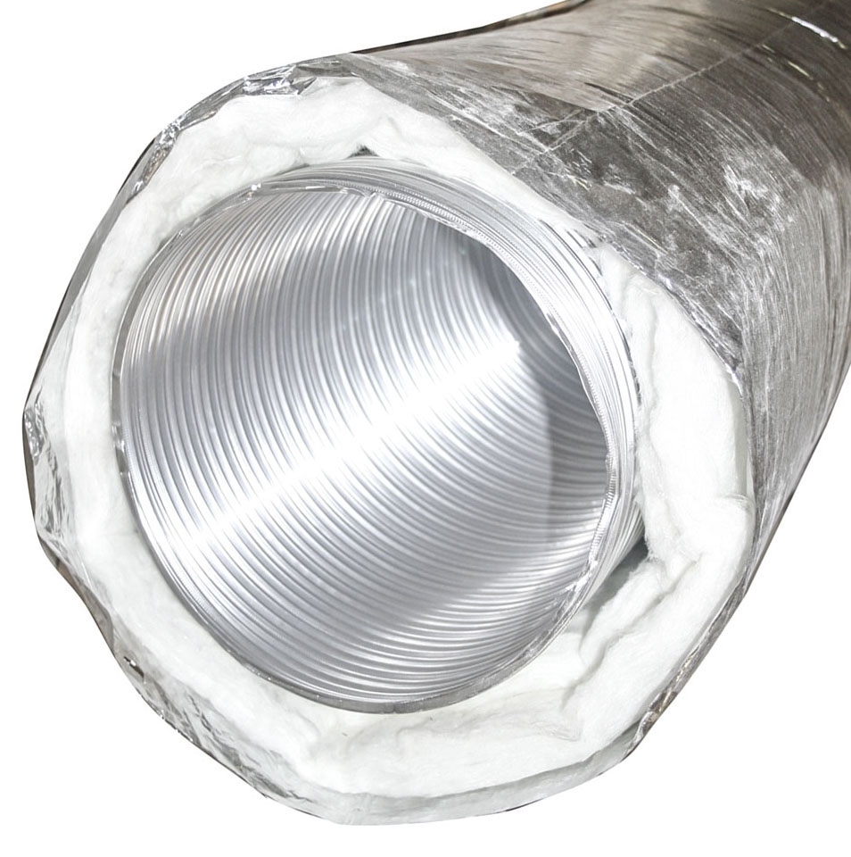 BUILDER'S BEST Air Duct 10" Insulated T-Fin Pipe 8' Long | Victor ...