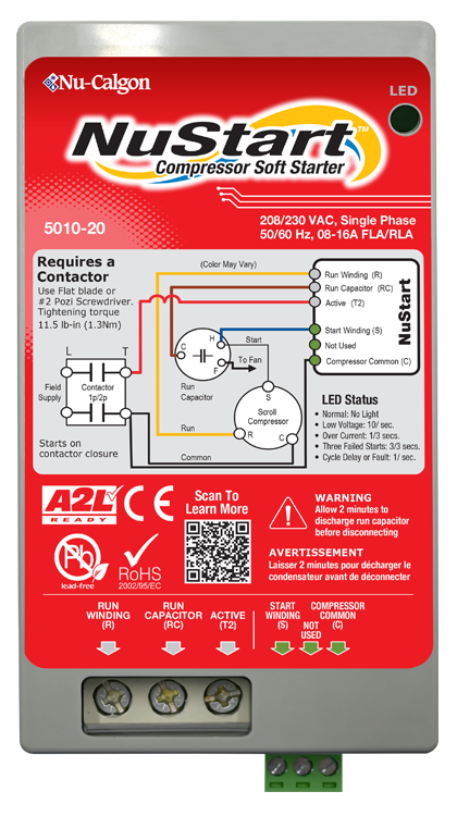 5010-20 NUSTART COMPRESSOR SOFT STARTER 208-230 VAC,50/60 HZ, SINGLE ...