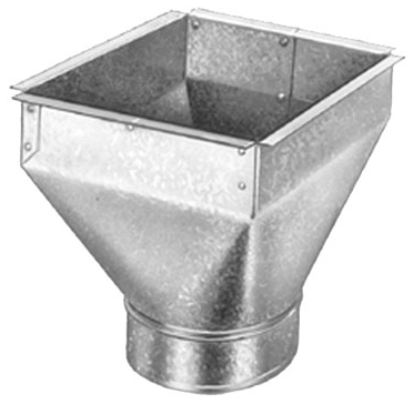 10'' Length x 6'' Width, 6'' Diameter, Register Sheet Metal Duct Box ...