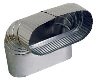 8'' Length x 8'' Length, 90 Degree Vertical, Oval Elbow - Wallington ...