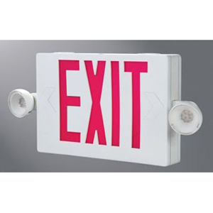 Thermoplastic Combination Exit Sign With Emergency Lights | Shelly Lighting