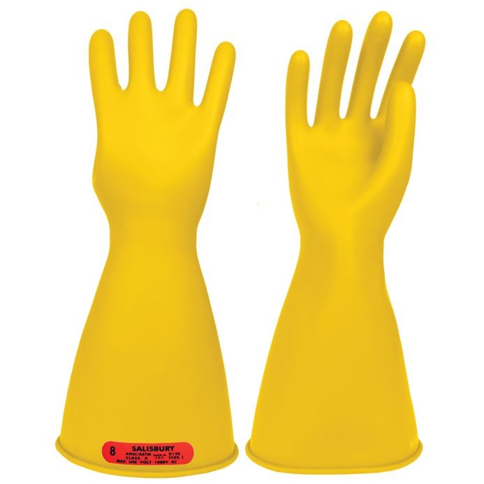 Salisbury Size 10, Yellow Class 0 Rubber Insulating Gloves E014Y/10 ...