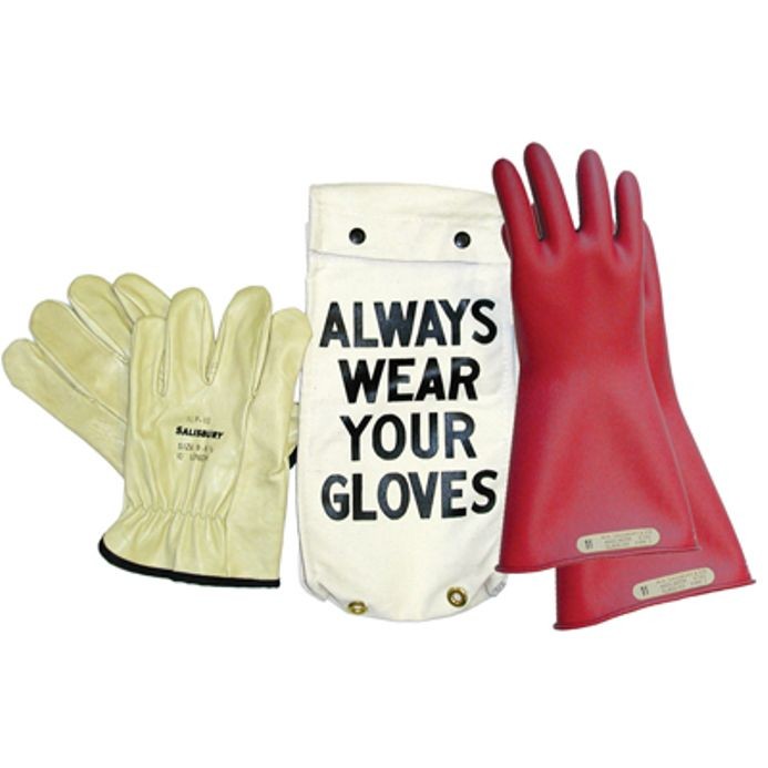 Salisbury Class 00, Size 7 Rubber Insulating Glove Kit GK0011R/7 ...