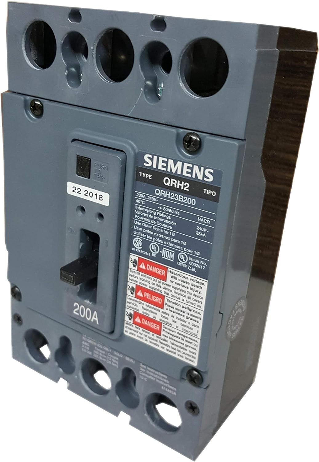 Siemens 225-Amp 3-Pole Molded Case Circuit Breaker w/ Thermal Magnetic ...